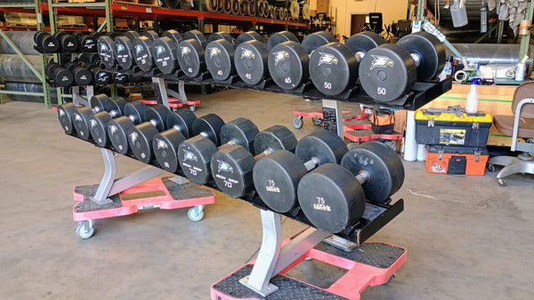 Iron Grip, Intek, Troy 30lb-125lb Urethane Dumbbell Set w/ Hammer Stre ...